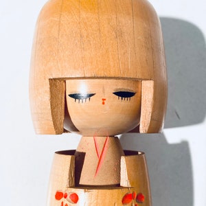 Japanese Kokeshi Doll With Artist Signature Young Girl / Vintage ...