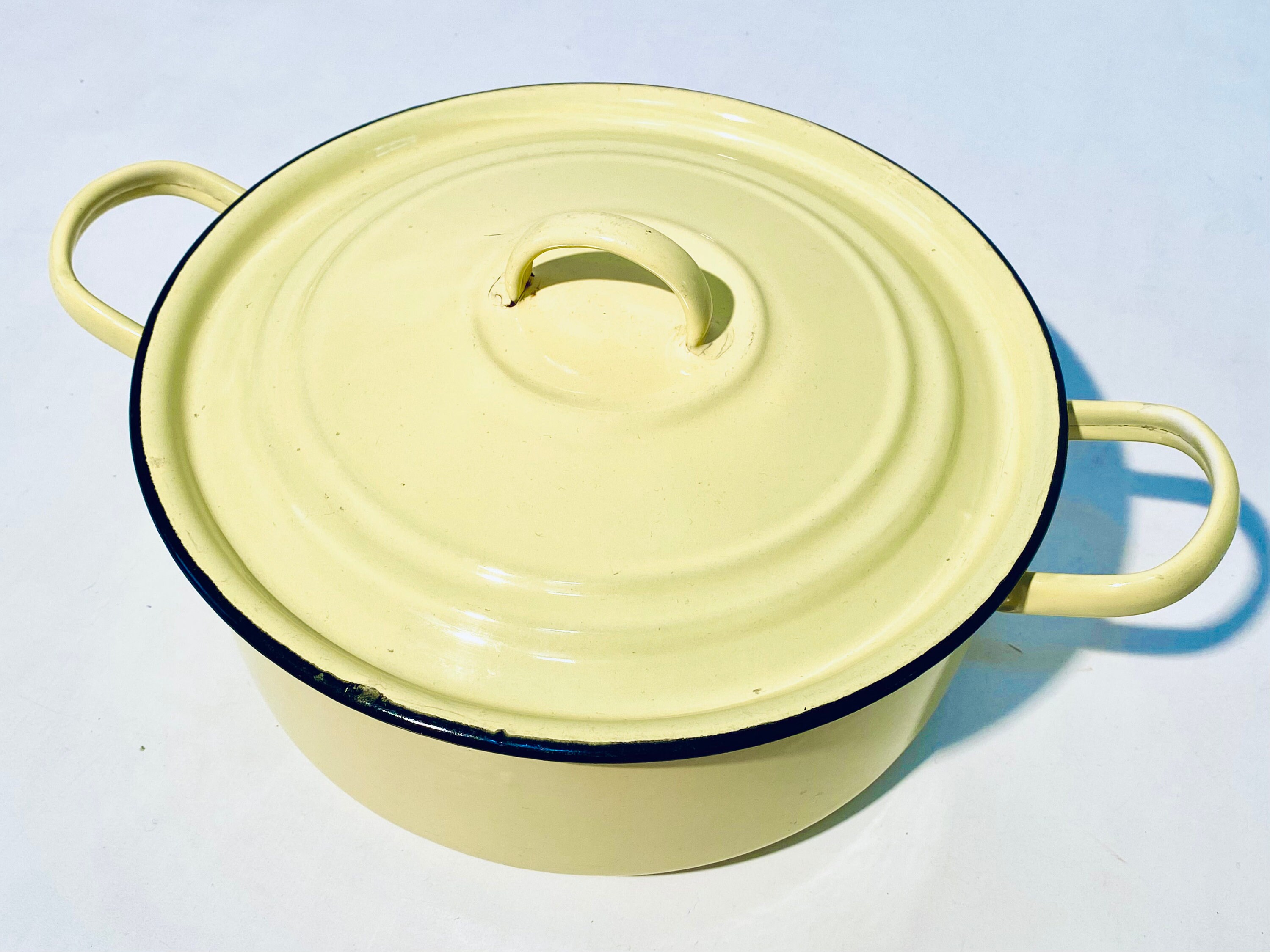 Vintage Yellow Enamel Cooking Pot Stew Pot Decoration / French - Etsy