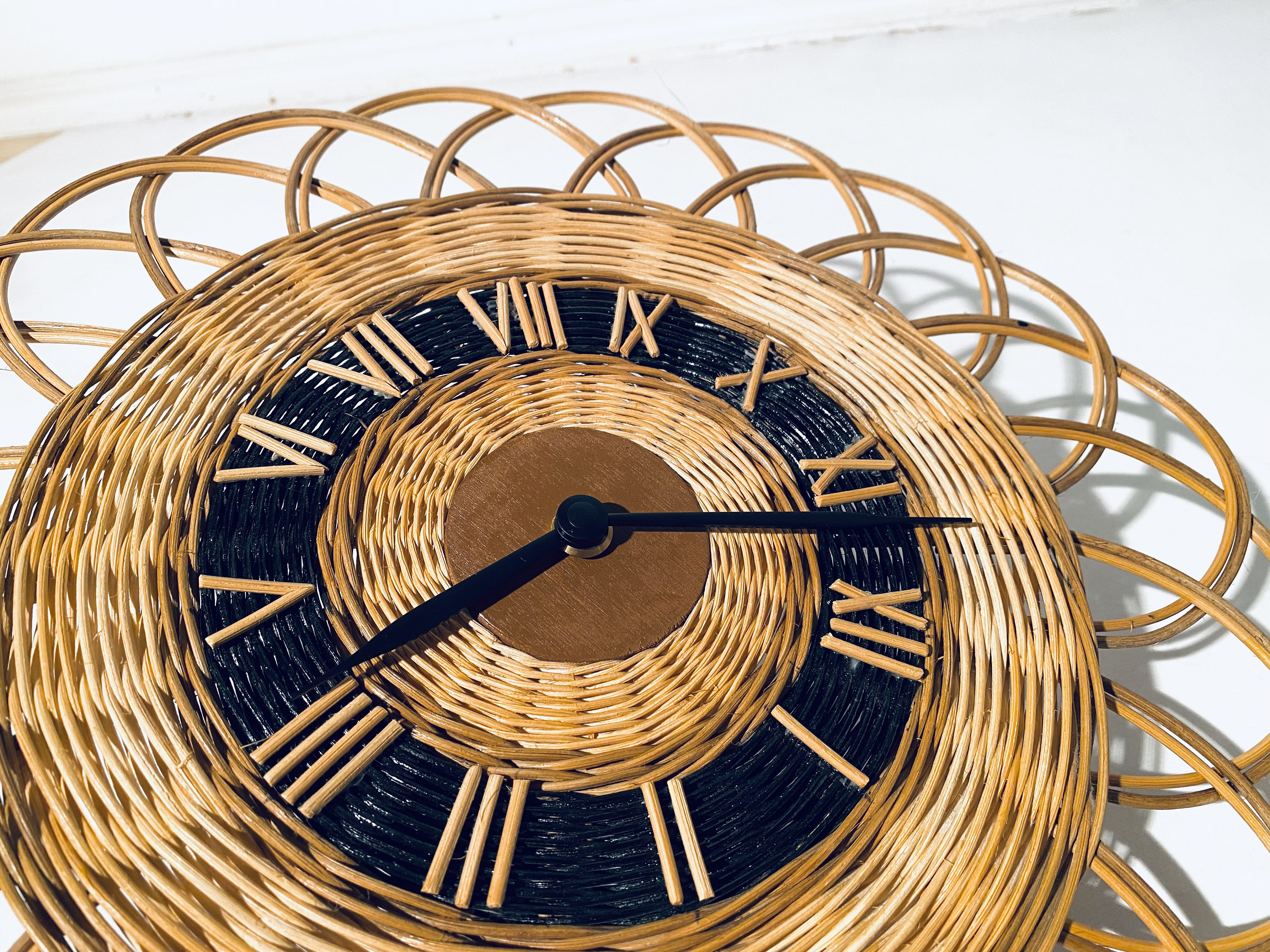 Vintage Boho Brown Round Wicker Wall Clock / 1960s/70s - Etsy