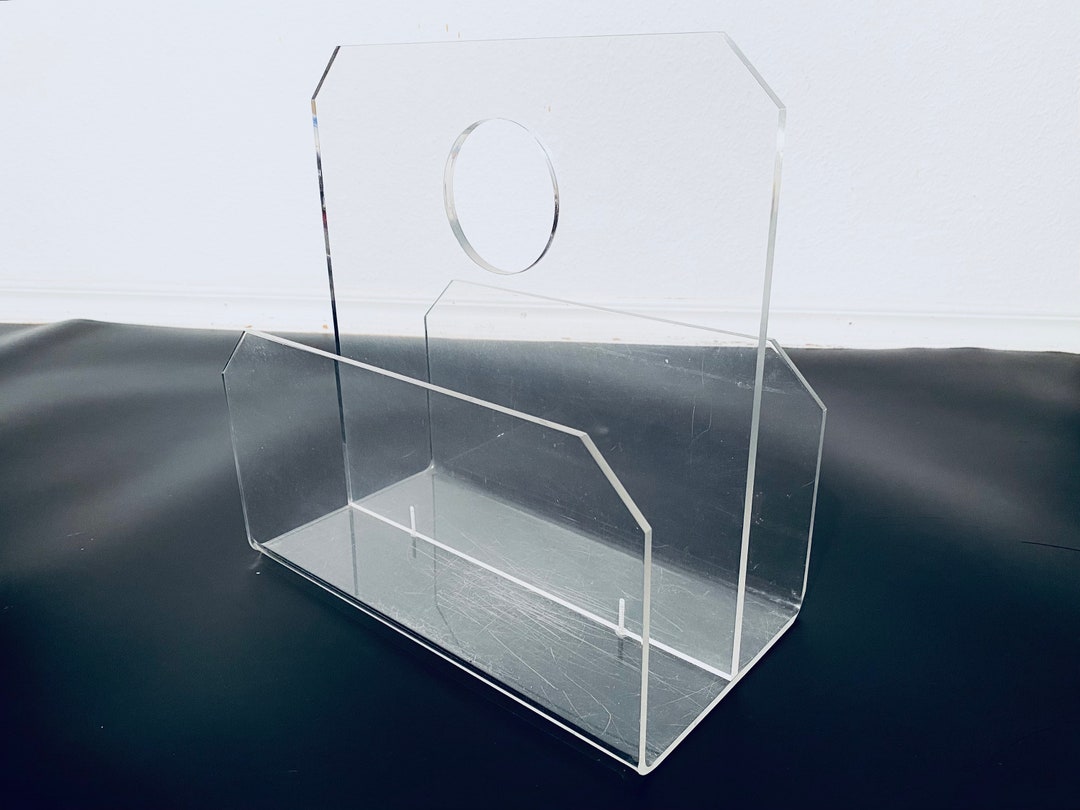Vintage Plexiglass Perspex Magazine Newspaper Rack / 1970s Interior ...