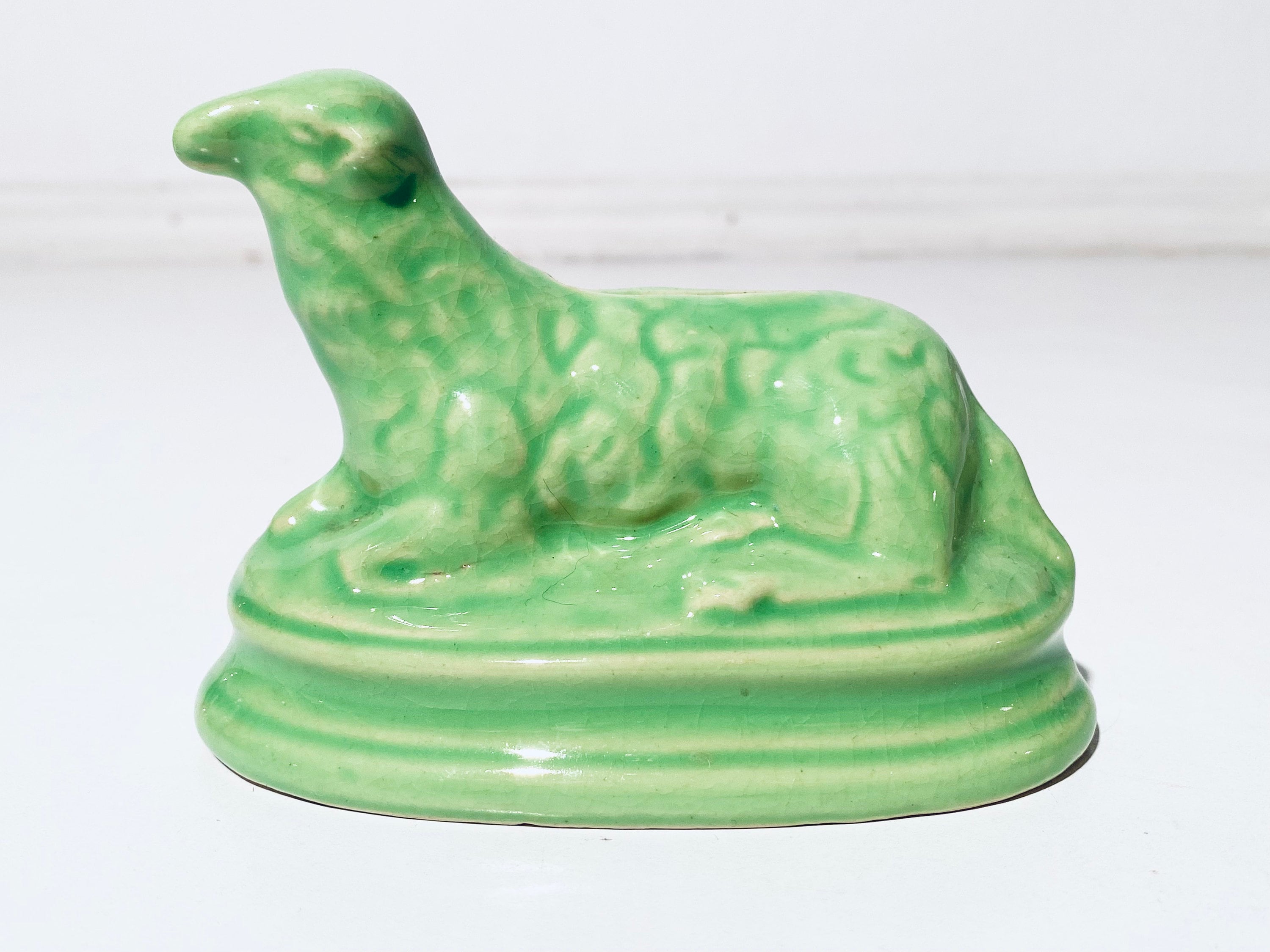 Antique Sheep Money Bank Piggy Bank / Green Ceramic / Vintage - Etsy