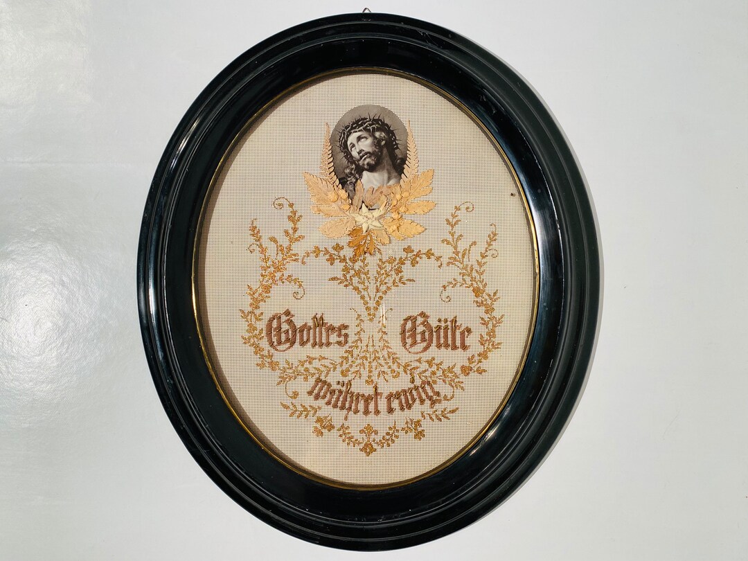 Antique Religious Picture Frame "god's Goodness Endures Forever ...