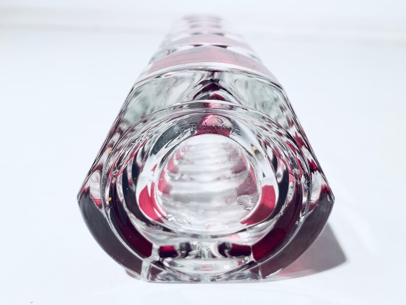 Triangular Glass Vase Art Deco Style / 1960s Vintage Decor - Etsy