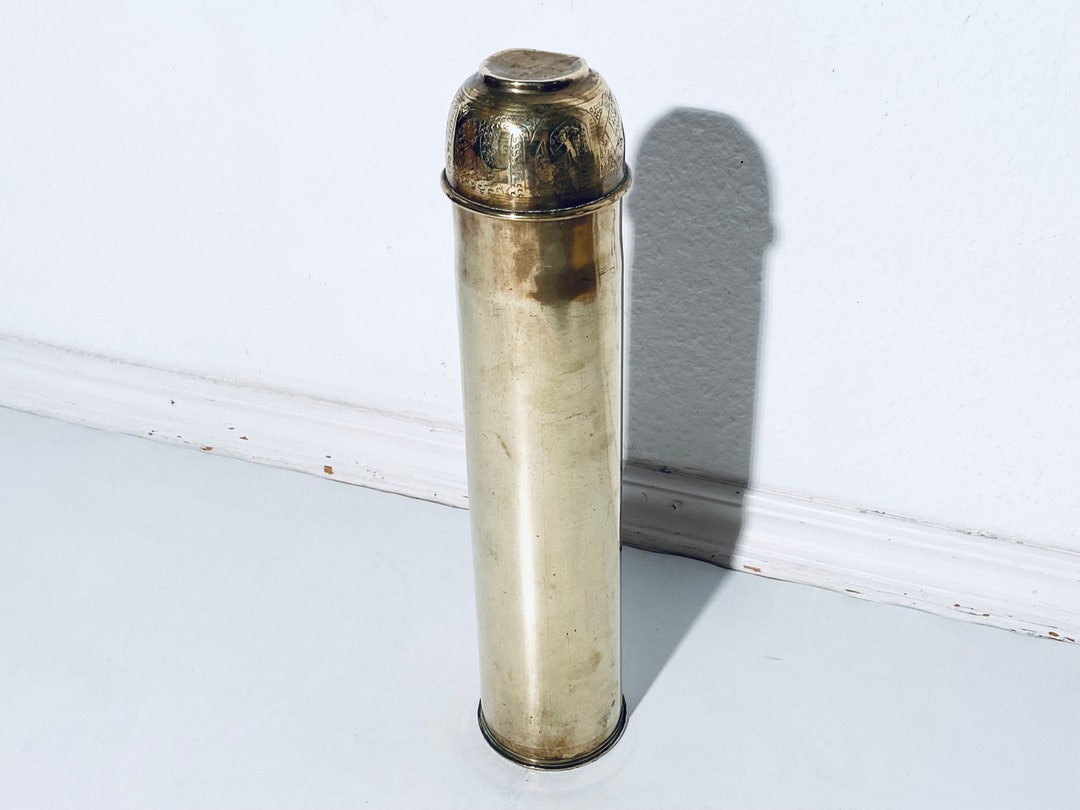 Brass Vase Artillery Shell Casing WW1 75 DE C / French Trench Art Decor ...