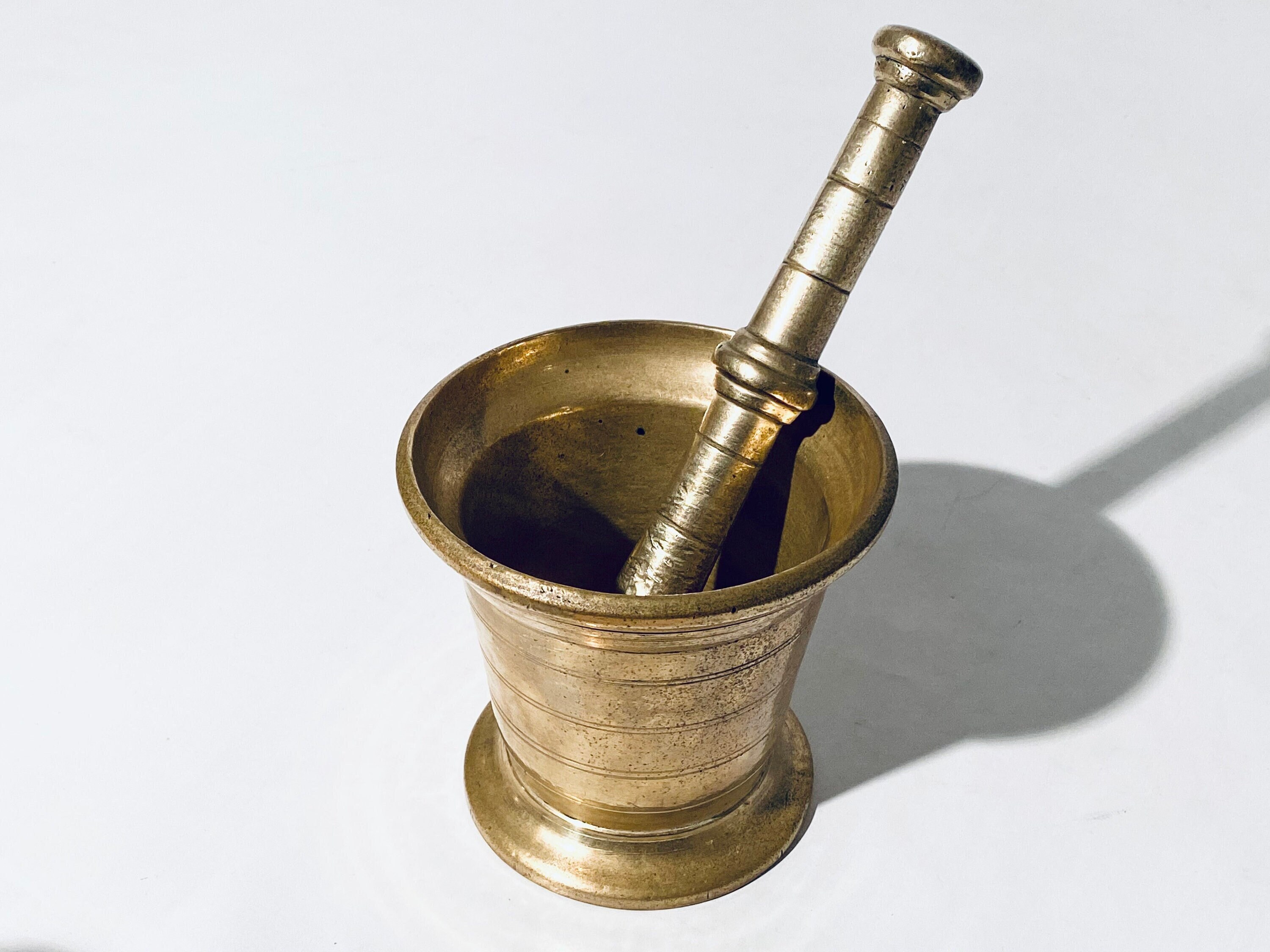 Antique Bronze Mortar & Pestle / French Pharmacy Object / Vintage Decor ...