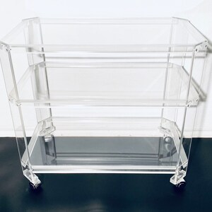 Vintage Plexiglass Perspex Shelving Trolley With Wheels / TV Shelf ...