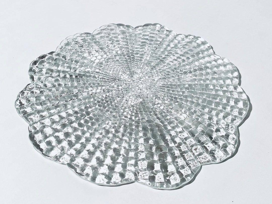 Vintage 1970s Crystal Glass Cake Platter “lotos”/ German Coffee Table ...