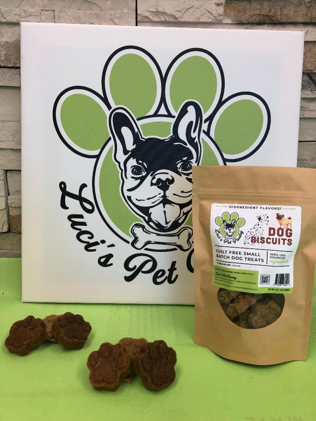 Paw Print Dog Biscuits: Assorted Flavors, Homemade Treats Gift Box - Etsy