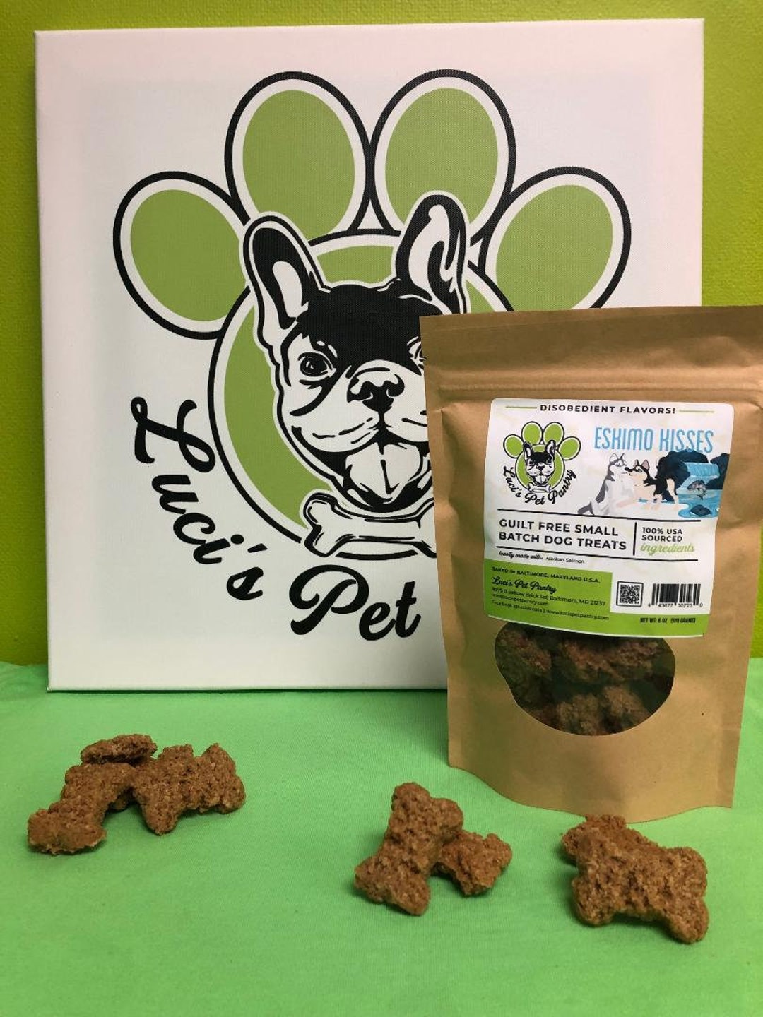Eskimo Kisses Alaskan Salmon Biscuits Homemade Dog & Puppy Treats! Gift ...