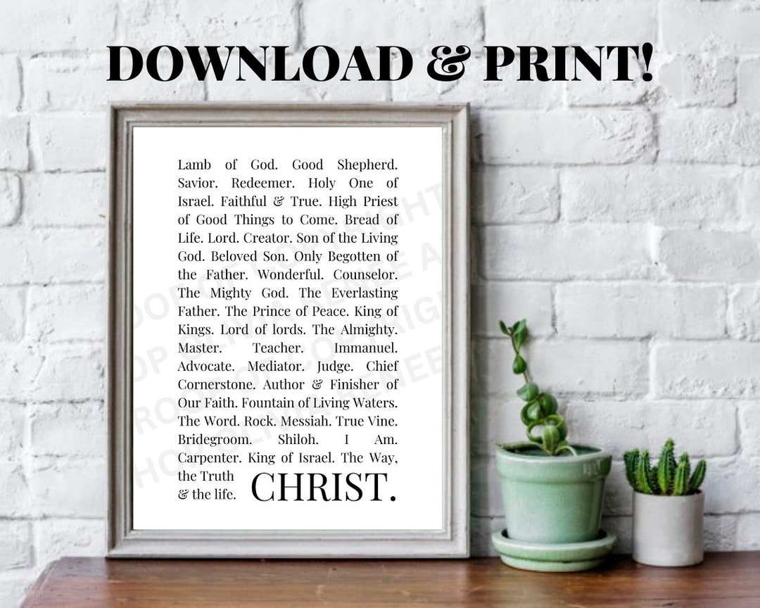 Names of Christ | DIGITAL DOWNLOAD | Christian Artwork | Jesus Christ ...