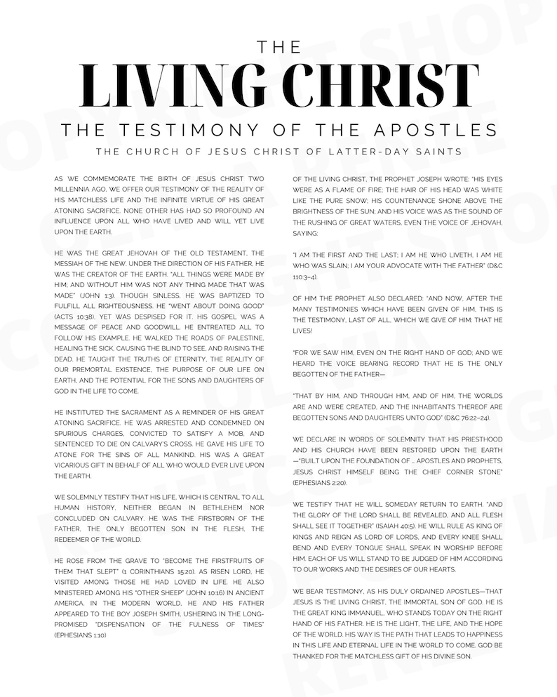 LDS Bold UC Watercolor Bundle, Instant Download | the Living Christ ...