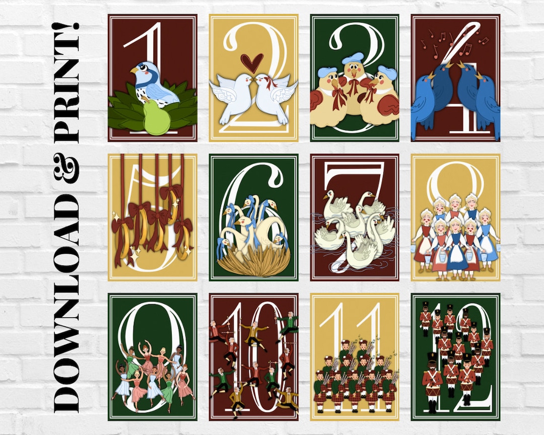 Twelve Days of Christmas | DIGITAL DOWNLOAD | 5"x7" - Etsy