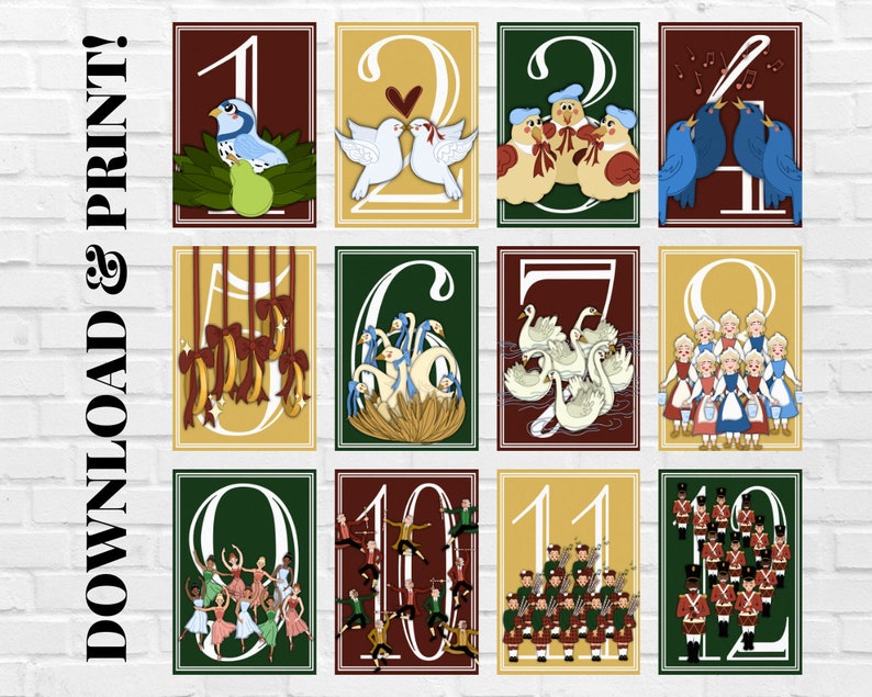 Twelve Days of Christmas | DIGITAL DOWNLOAD | 5"x7" - Etsy