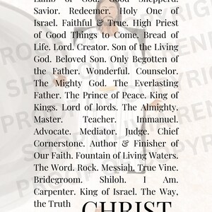 Names of Christ DIGITAL DOWNLOAD Christian Artwork Jesus - Etsy