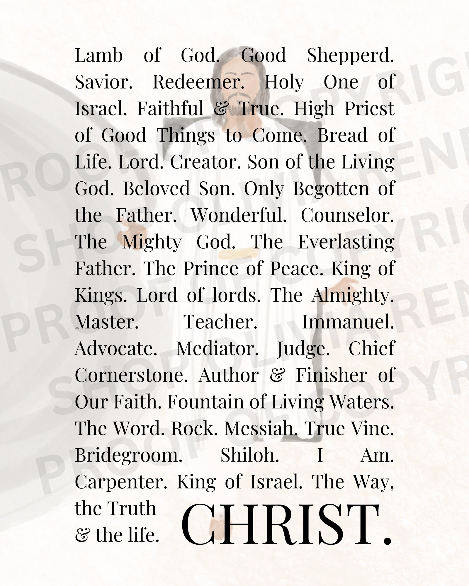 Names of Christ DIGITAL DOWNLOAD Christian Artwork Jesus - Etsy