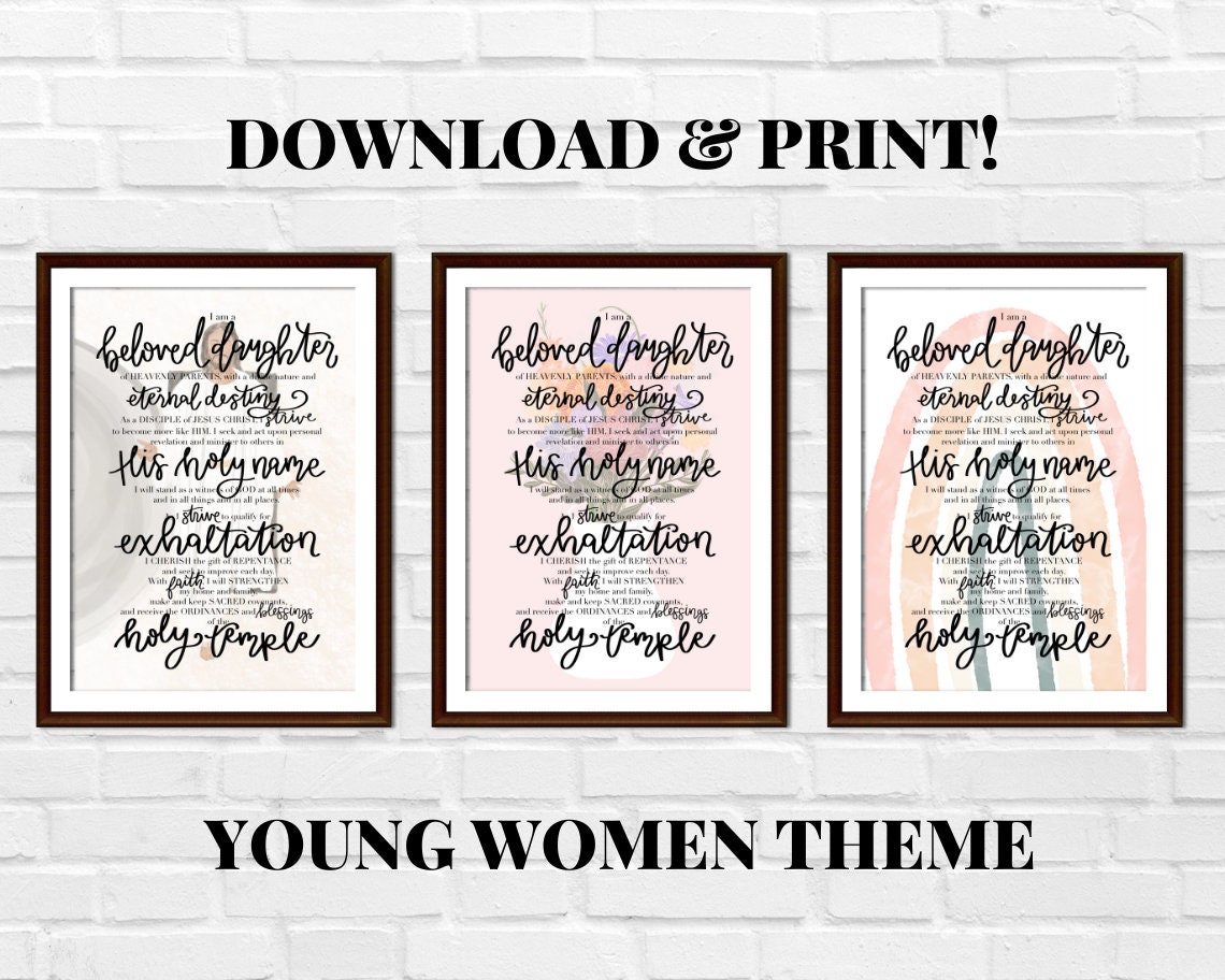 Young Women Theme Art || DIGITAL DOWNLOAD - Etsy