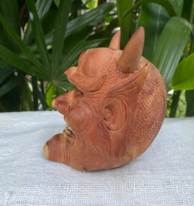 Laughing Devil, Carved Devil Figure, Head of the Devil, Evil Devil ...