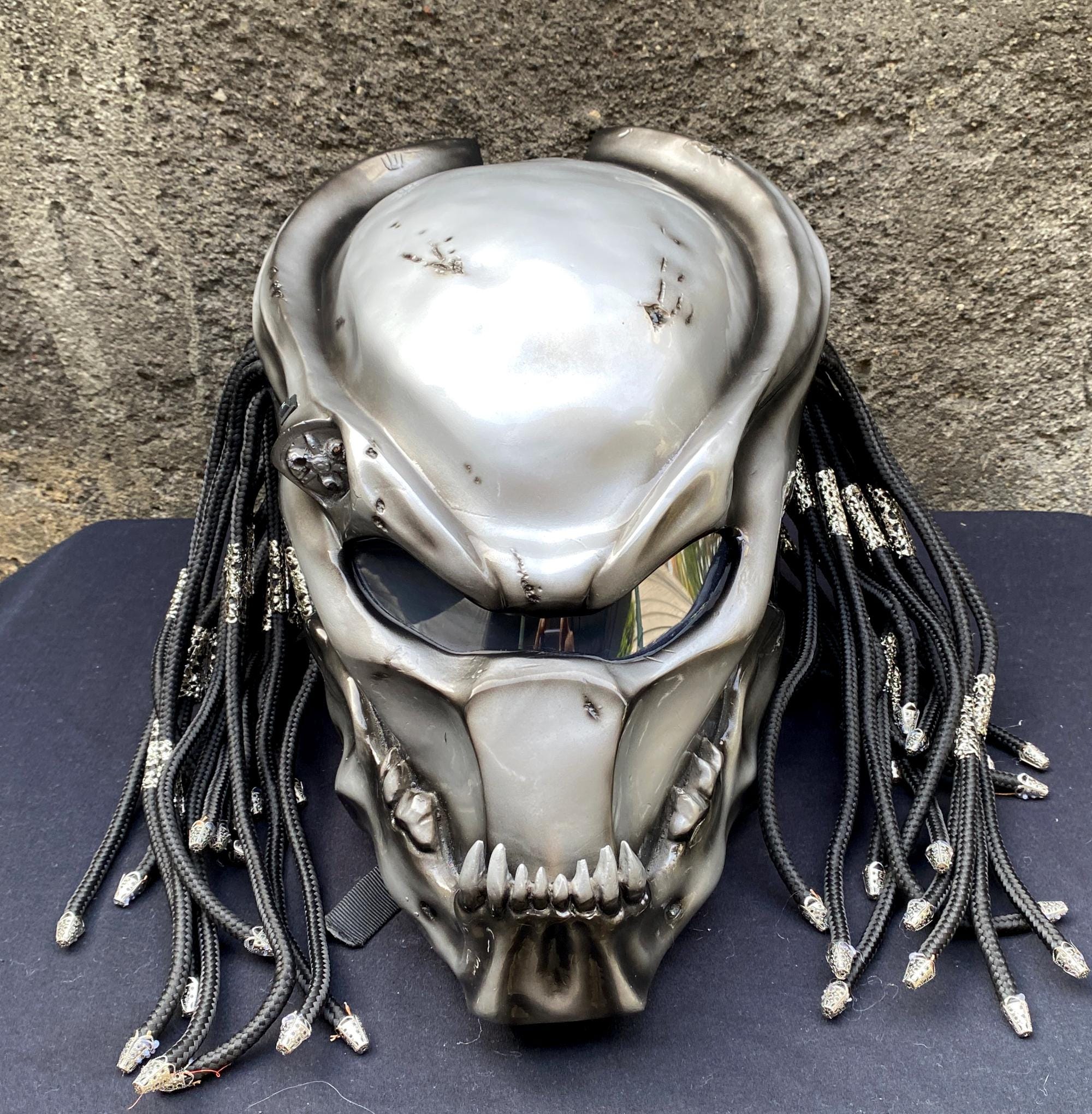 Alien Predator Motorcycle Full Face Laser Light Customized Helmet With ...