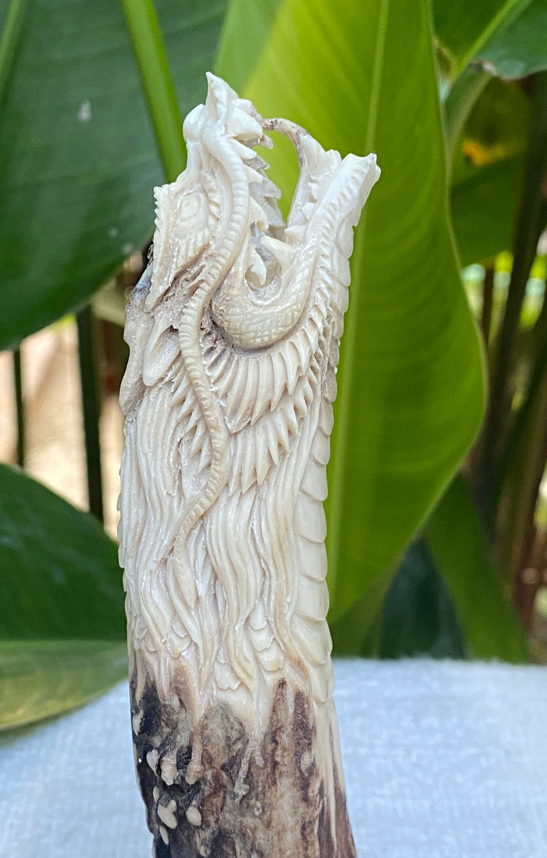 Dragon Knife Handle Chinese Dragon Deer Antler Carving Blade Moose ...