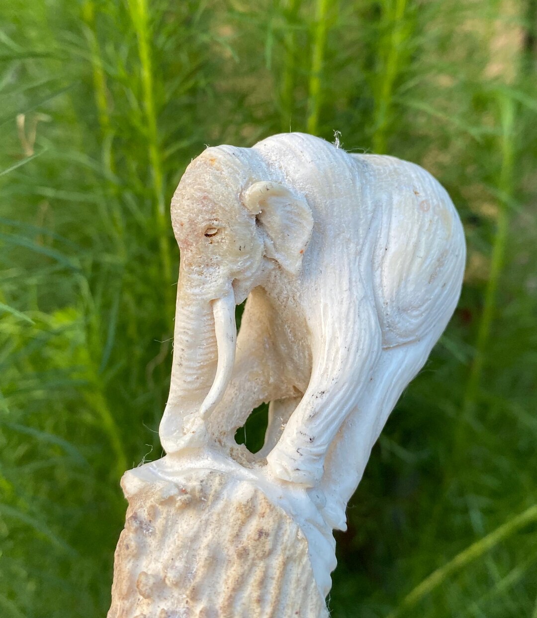 Elephant Knife Handle Elephant Carved Knife Handle Deer Antler Carving ...