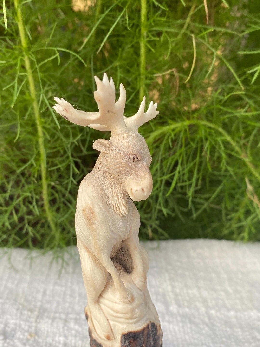 Beautiful Moose Carving Knife Handle Moose Carved Antler Handle - Etsy