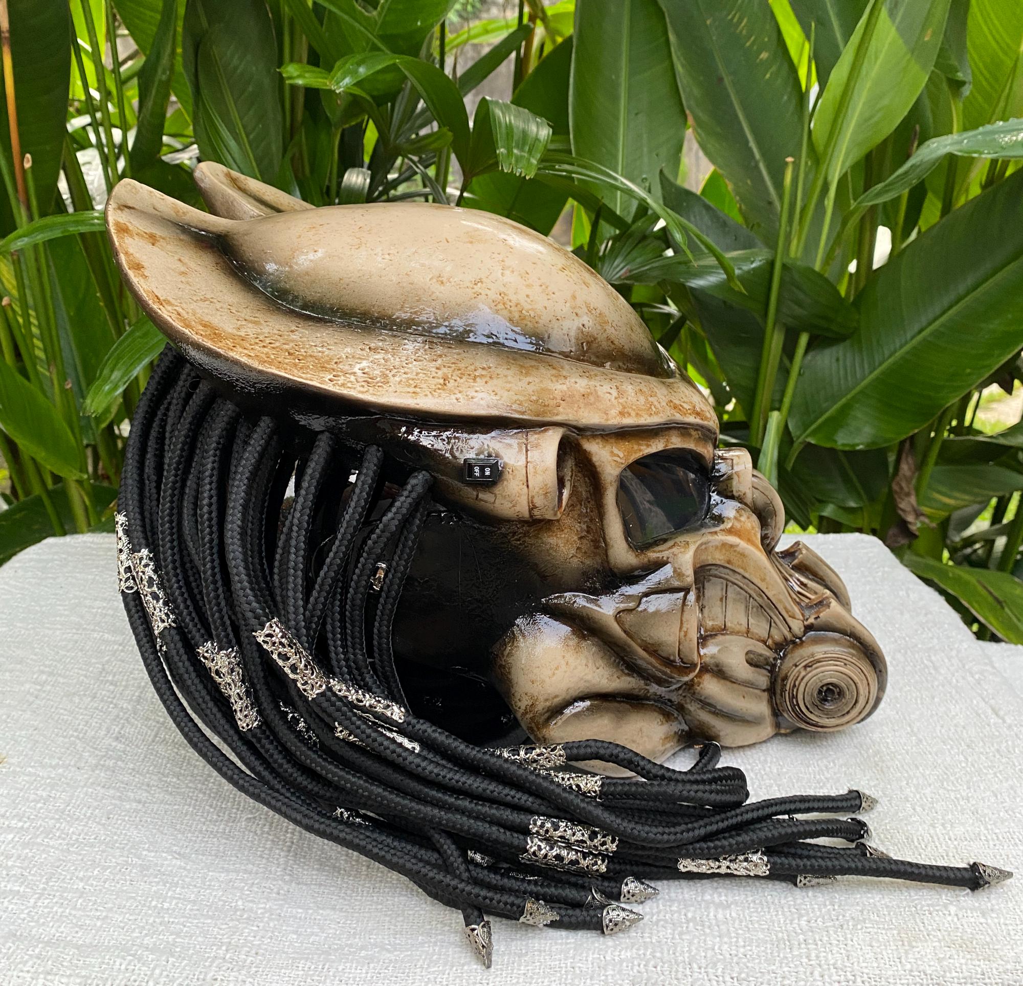 Predator Robot Motorcycle Full Face Laser Light Customized Helmet With ...