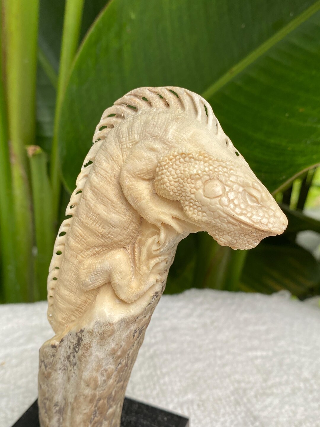 Lizard Knife Handle Carved Moose Knife Handle Deer Antler Carving Blade ...