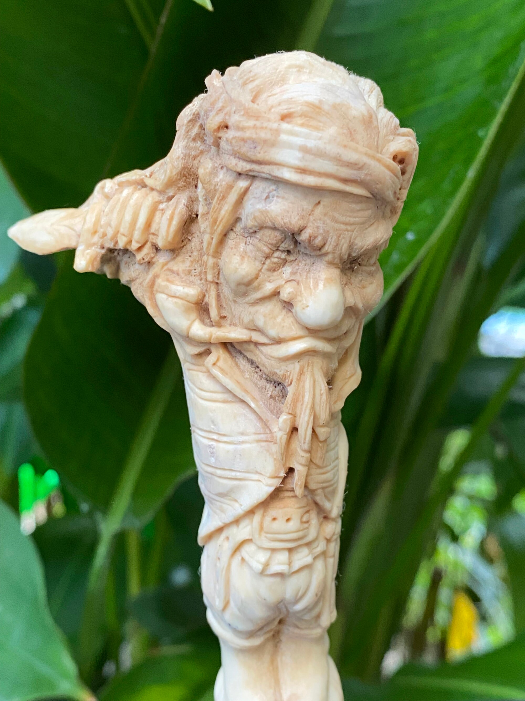 Moose Handle Pirate Carved Antler Knife Handle Davy Jones Pirates Moose ...