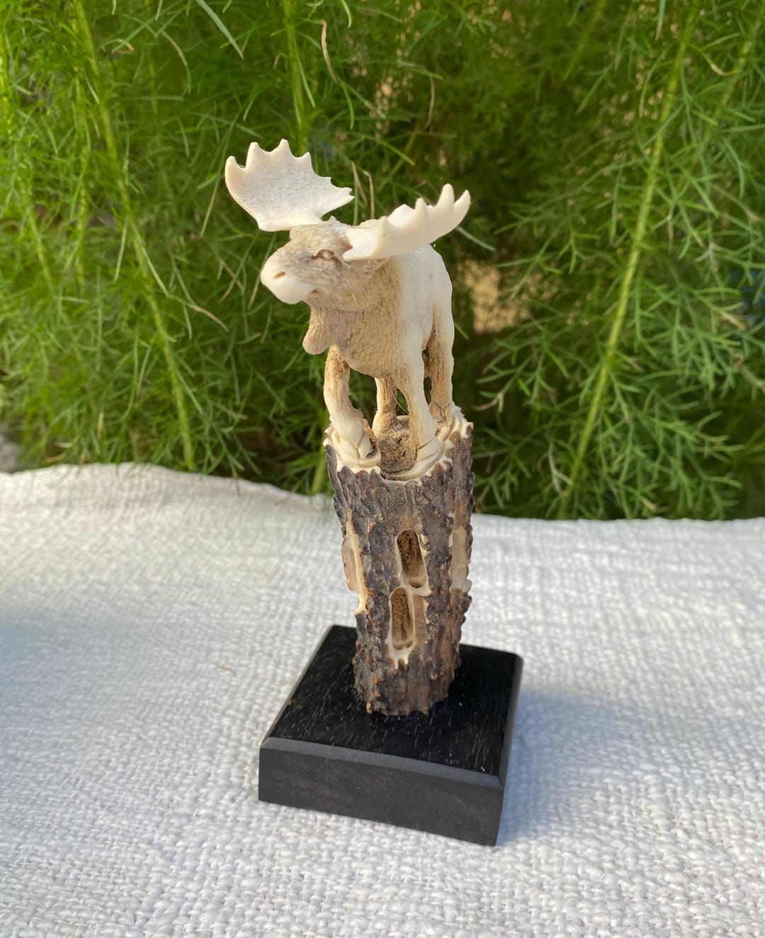 Moose Carving Moose Handle Indonesian Carved Knife Handle Deer Antler ...