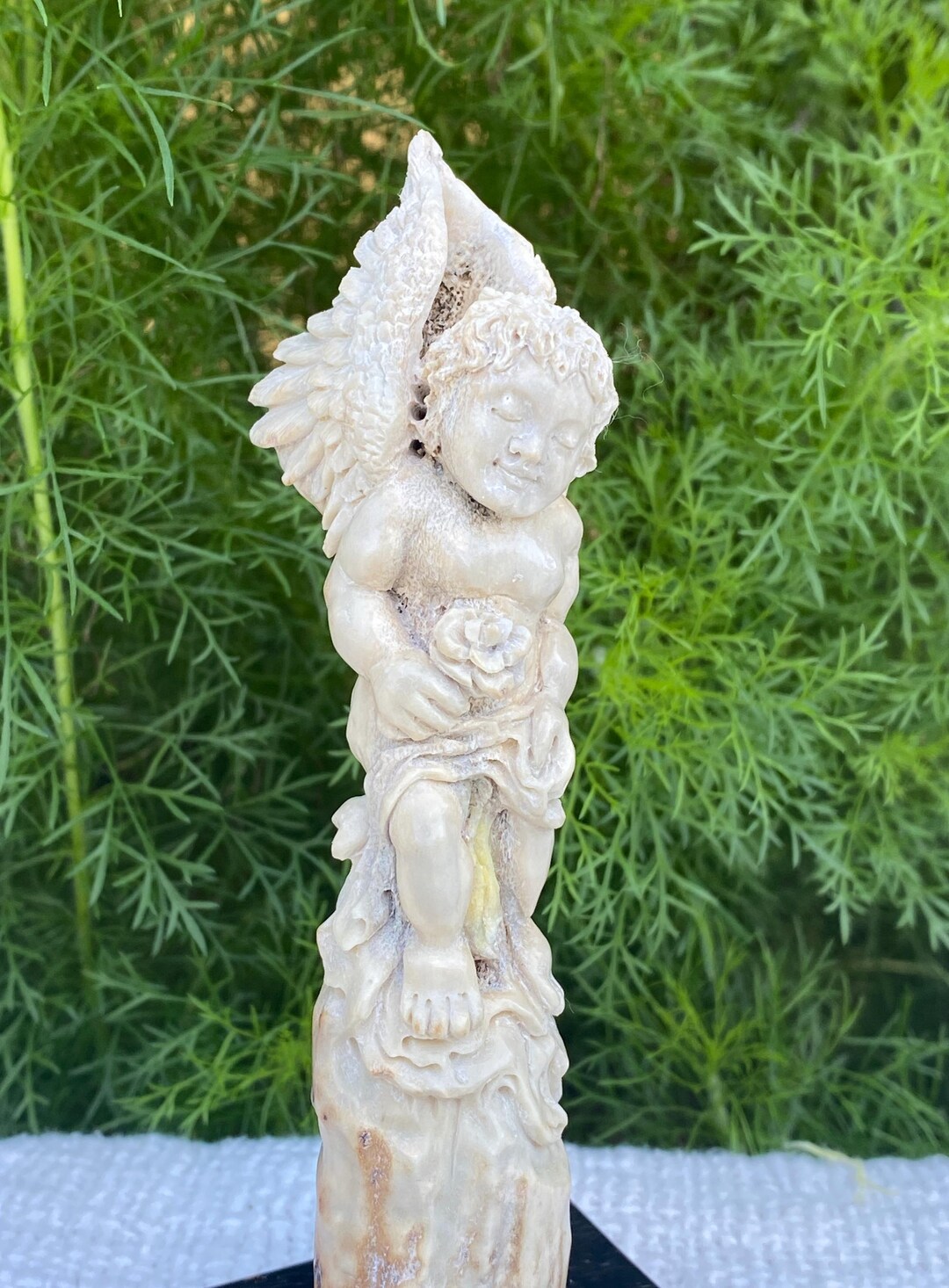 Indonesian Antler Knife Handle, Angel Carving, Angel Figurine, Moose ...