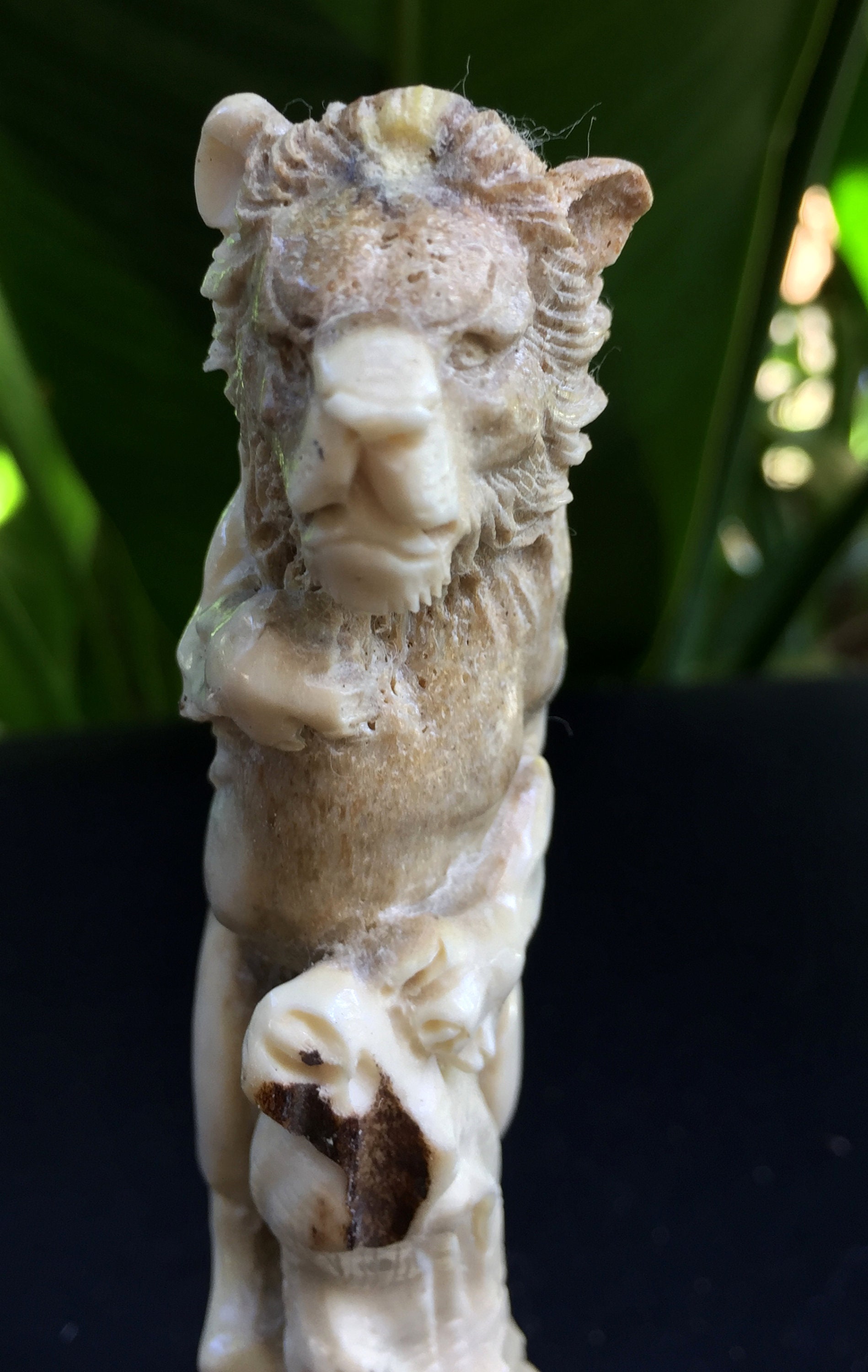 Lion King Carving Knife Handle Carved Puma Knife Handle Deer Antler ...
