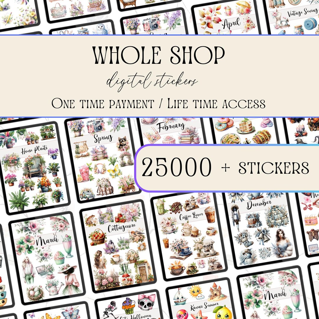 WHOLE SHOP Goodnotes Stickers | Everyday Cute Digital Sticker Pack ...
