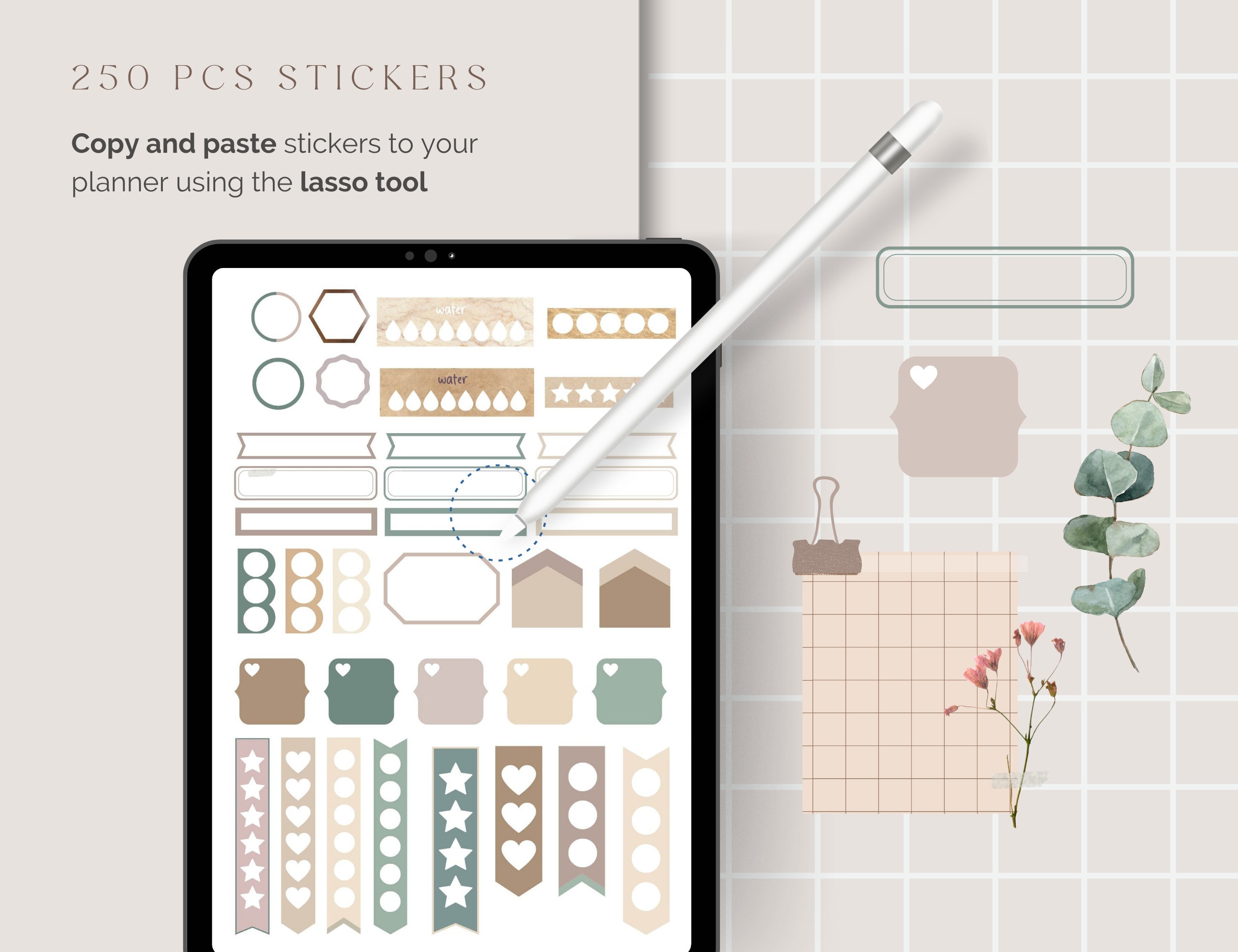 Floral Boho Goodnotes Stickers Floral Cute Digital Sticker Pack ...