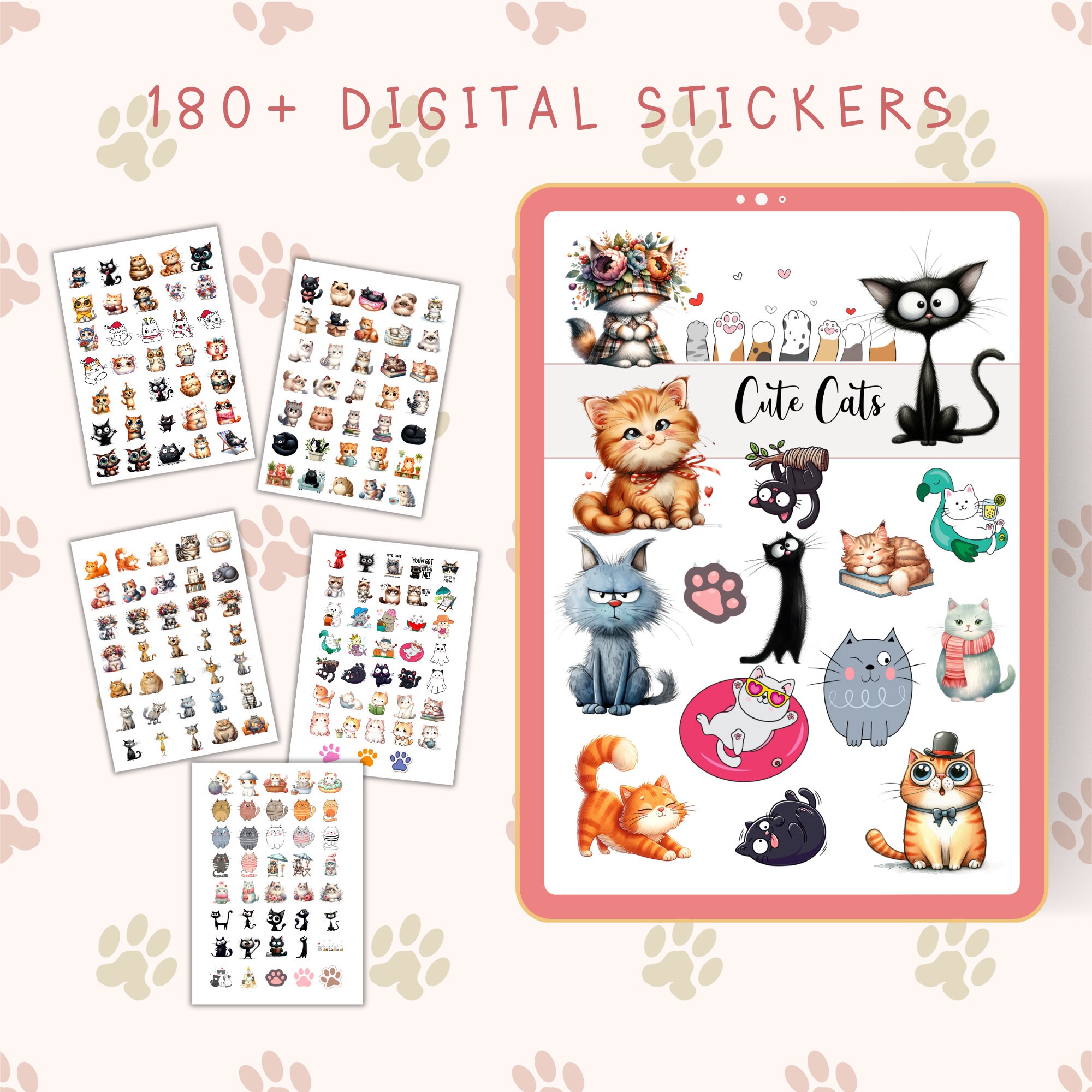 Cute CATS Goodnotes Stickers Cute Digital Sticker Pack Everyday ...