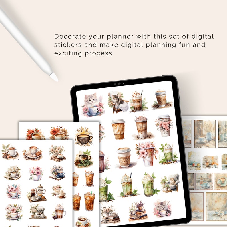 Coffee Lover Goodnotes Stickers |cute Digital Sticker Pack | Stickers ...