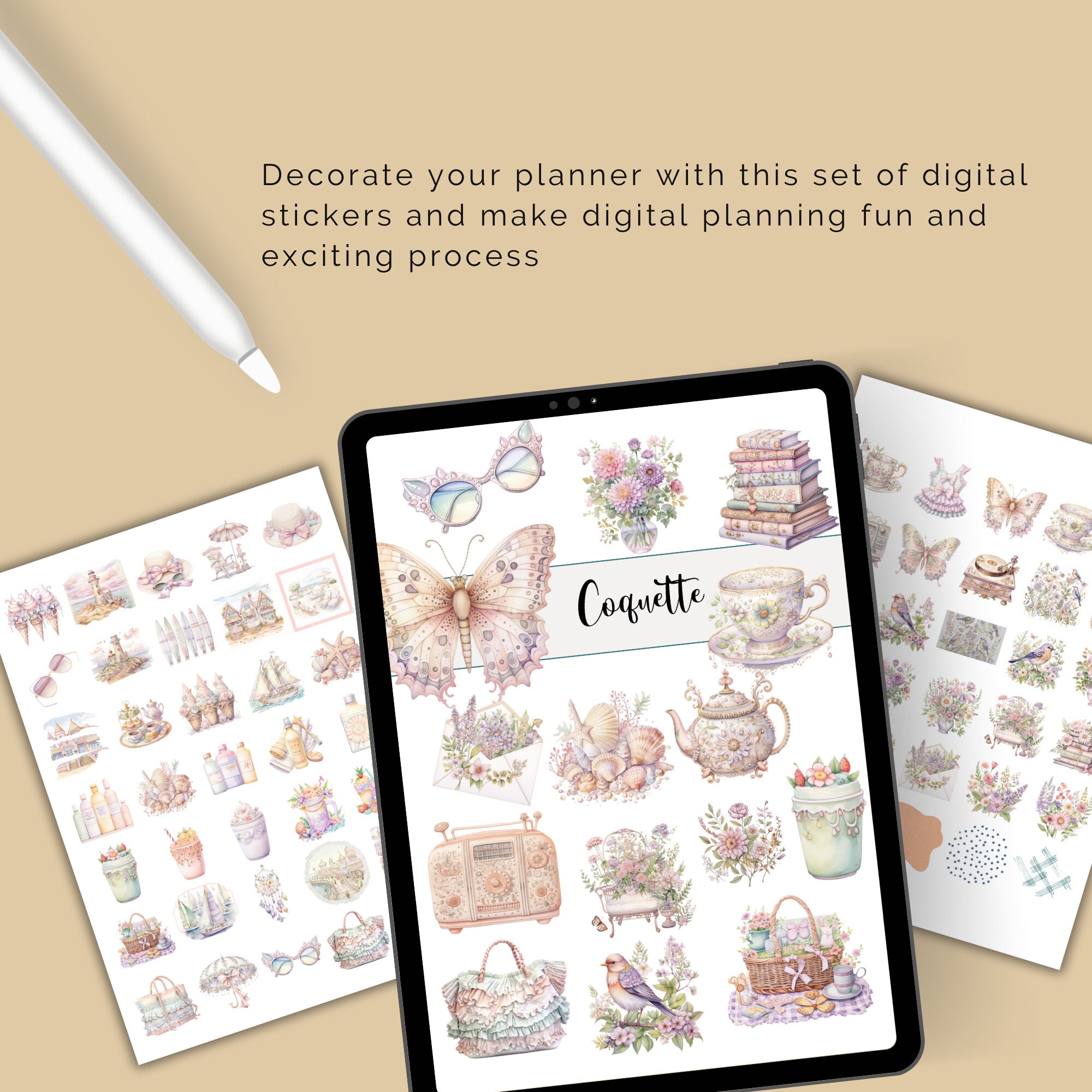 Coquette Goodnotes Stickers Cute Digital Sticker Pack Everyday Stickers ...