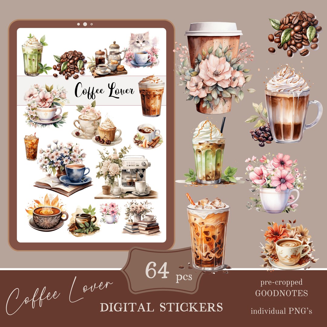 Coffee Lover Goodnotes Stickers |cute Digital Sticker Pack | Stickers ...