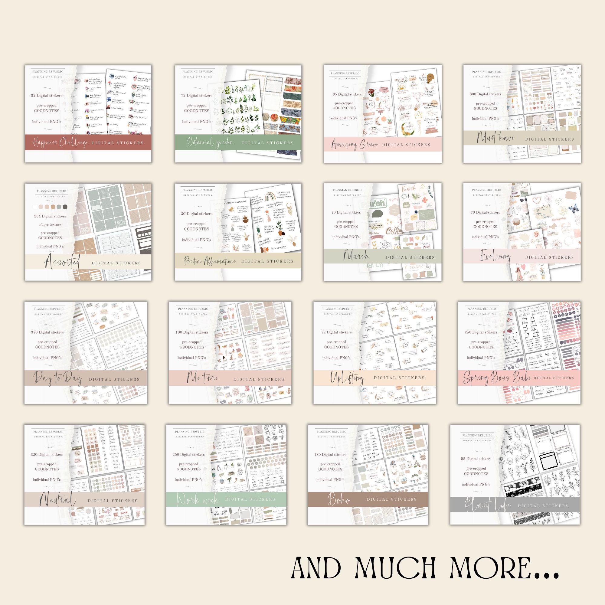 WHOLE SHOP Goodnotes Stickers Everyday Cute Digital Sticker Pack ...