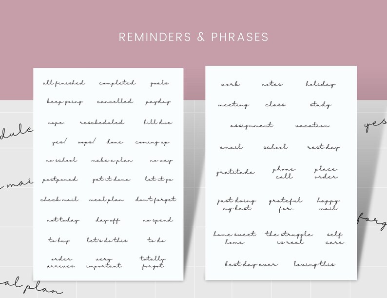 Words and Phrases Digital Stickers Goodnotes Stickers - Etsy