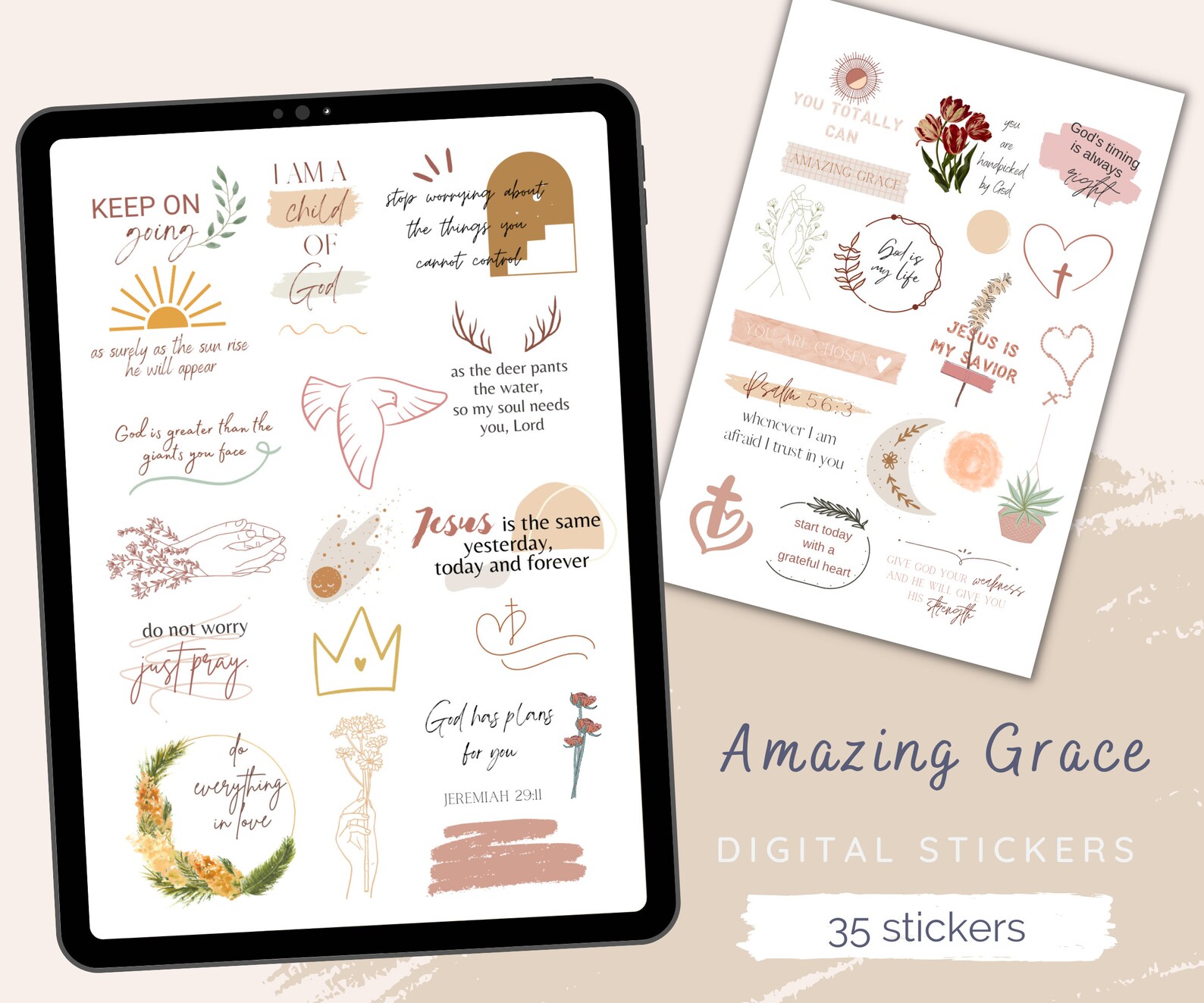 Amazing Grace Bible Digital Stickers Goodnotes Stickers - Etsy