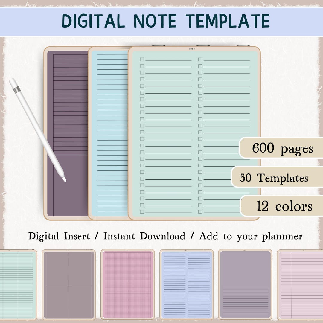 Digital Notebook Templates, Goodnotes Note Templates, Student Notebook ...