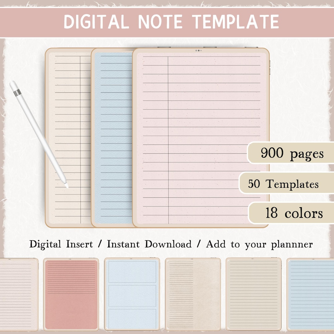 Digital Notebook Templates, Goodnotes Note Templates, Student Notebook ...