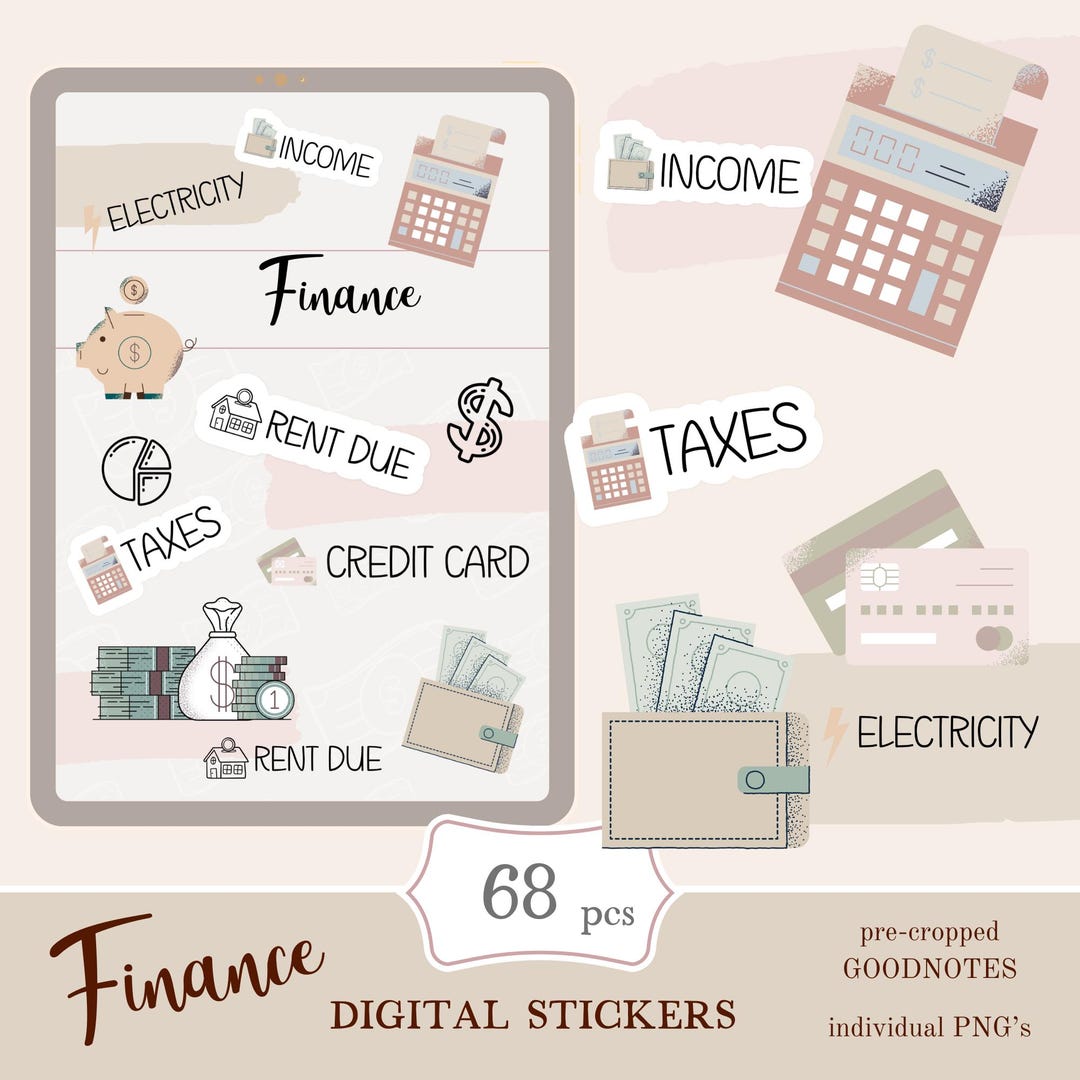 Finance Goodnotes Stickers | Cute Digital Sticker Pack | Everyday ...