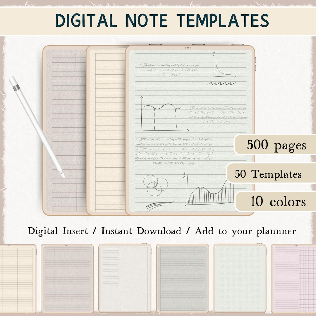 Digital Notebook Templates, Goodnotes Note Templates, Student Notebook ...