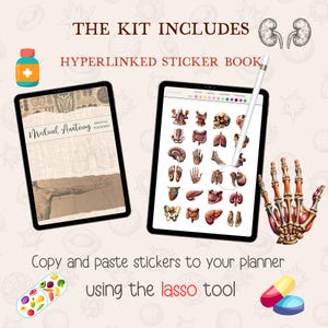 Anatomy Medical Goodnotes Stickers | Nurse Medical Digital Sticker Pack ...