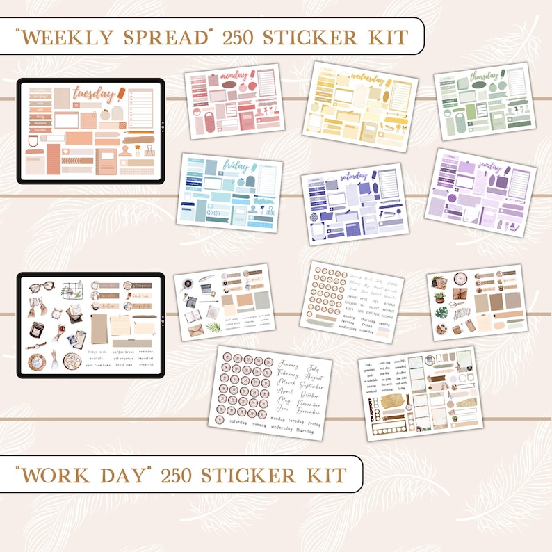 Boho Digital Sticker Bundle for Goodnotes | 4600+ PNG Stickers (digital ...