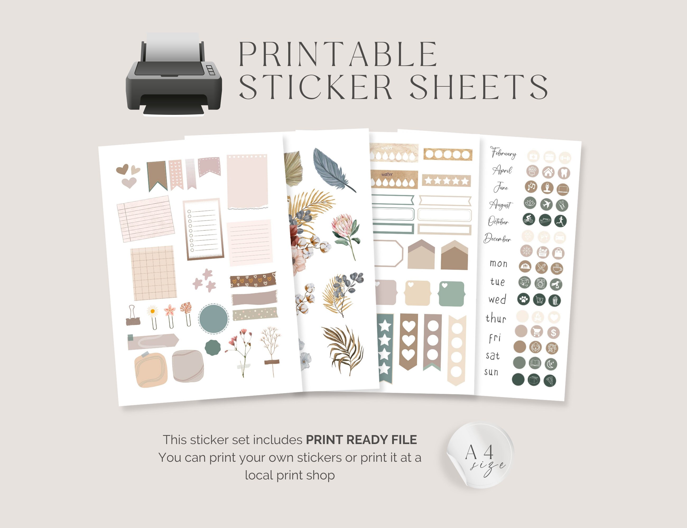 Floral Boho Goodnotes Stickers Floral Cute Digital Sticker Pack ...