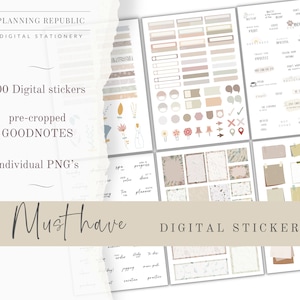 MUST HAVE Digital Stickers Goodnotes, Neutral Functional Stickers ...