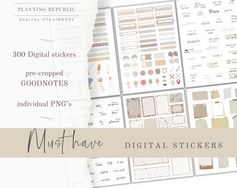 Everyday Digital Stickers Goodnotes Neutral Functional Stickers Planner ...