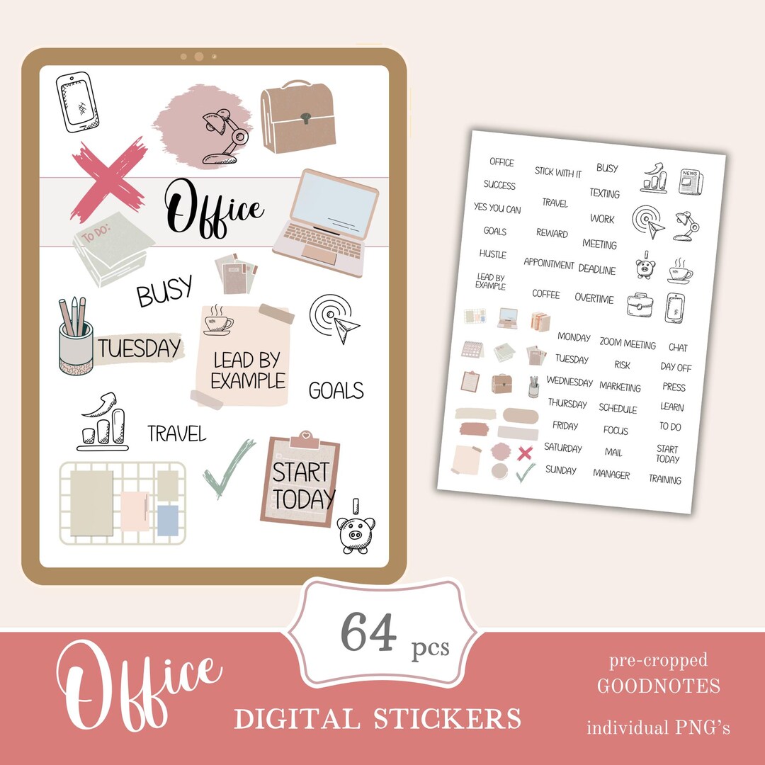 Office Digital Stickers | Goodnotes, Notability (PNG, PDF) - Etsy